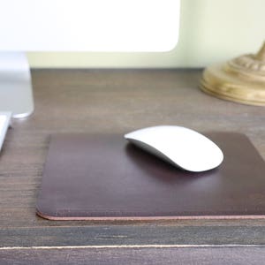 Top Grain Brown Leather Mousepad With Ruler Emboss. Beautify Your Desk ...