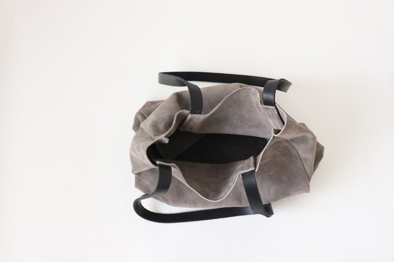 Grey Suede Leather Tote Bag for Minimalist. Simple but - Etsy