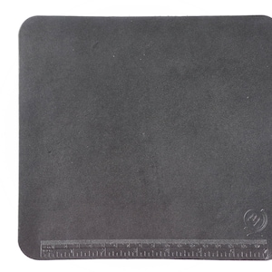 Top Grain Black Leather Mousepad With Ruler Emboss. Beautify Your Desk ...