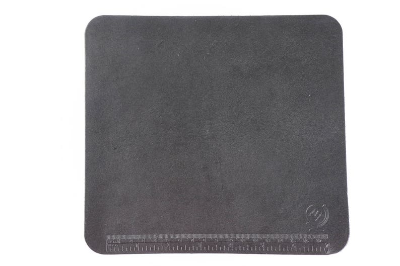 Top Grain Black Leather Mousepad With Ruler Emboss. Beautify Your Desk ...