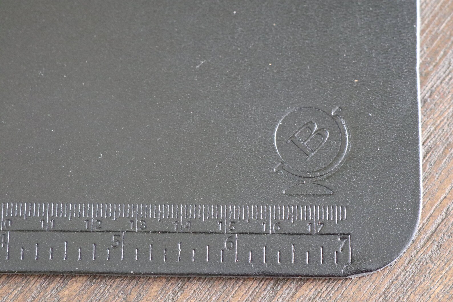 Top Grain Black Leather Mousepad With Ruler Emboss. Beautify Your Desk ...