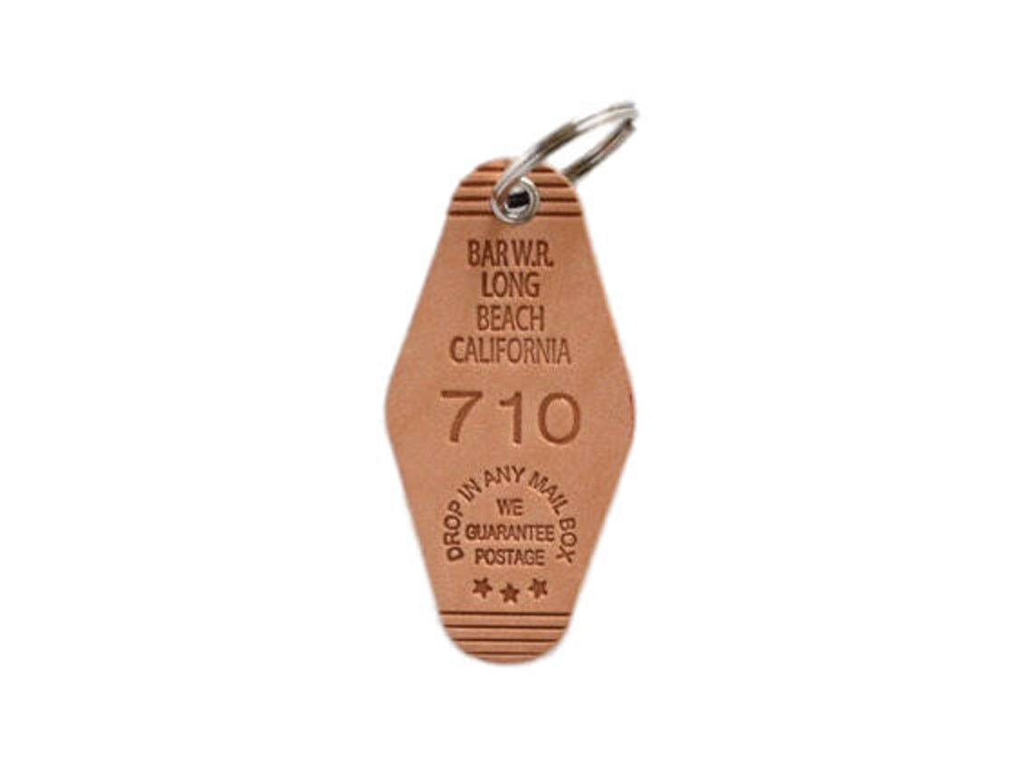 Leather Key Fob. Key Chain. Long Beach.full Grain Natural Leather ...