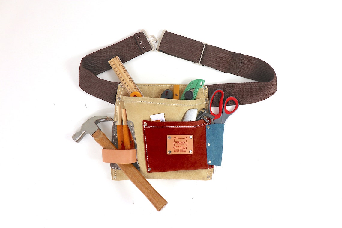Suede Leather Tool Belt Pouch Tool Bag DIY Handy Man - Etsy