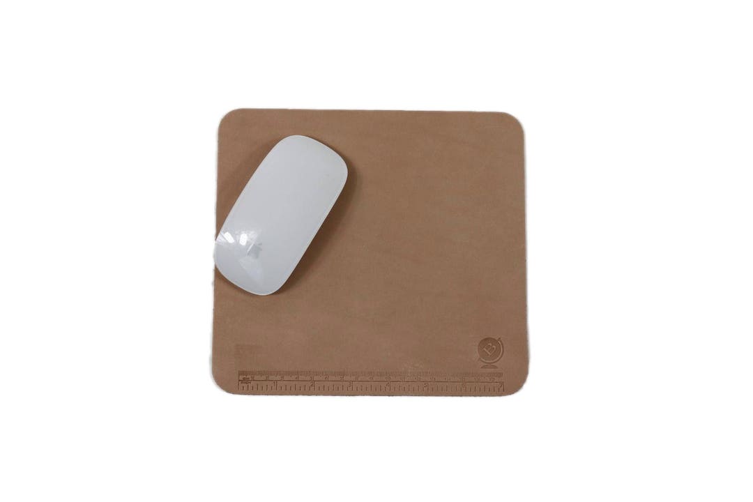 Full Grain Natural Vegetable Tanned Leather Mousepad With Ruler Emboss ...