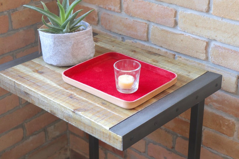 Leather Valet Tray Large. Red Suede Interior. Organizing | Etsy