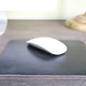 Top Grain Black Leather Mousepad With Ruler Emboss. Beautify Your Desk ...