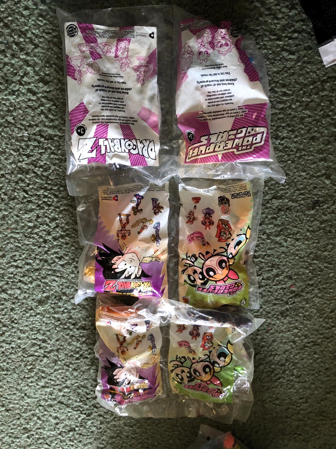 Lot of 3 Vintage Burger King Power Puff Girls/dragon Ball Z Toys New in ...