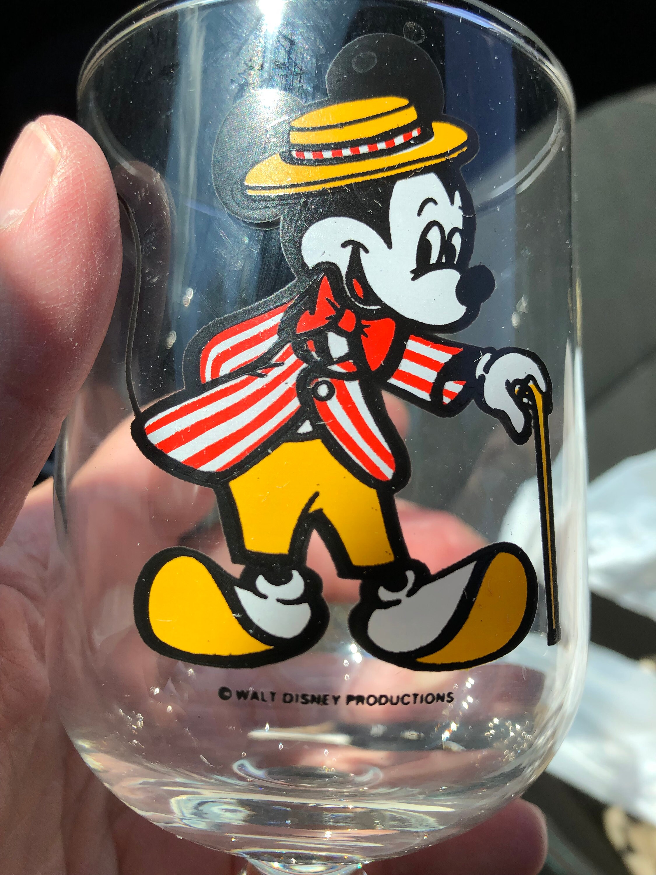 Vintage Disney Productions Barbershop Mickey Mouse Glass Gently Used - Etsy