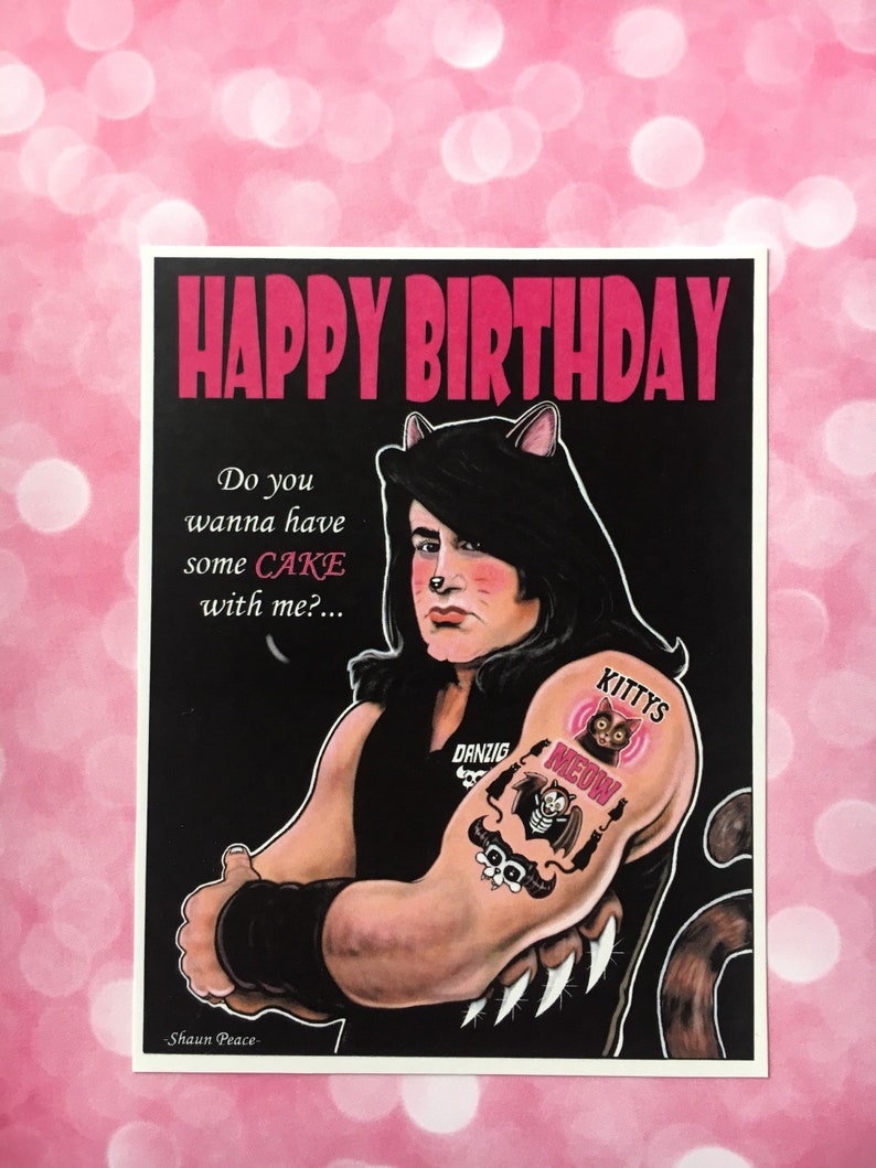 Danzig kitty Themed Birthday Card. - Etsy
