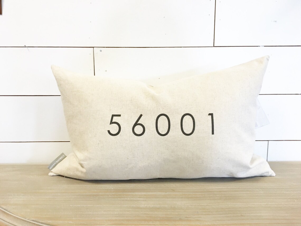 Personalized Zip Code 16 X 26 Pillow Cover // Accent Pillow / Throw ...