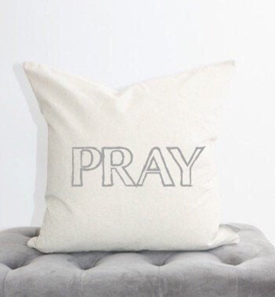 Pray Pillow Cover, Prayer Gift, Spiritual Decor, Christian Pillow, Pray ...