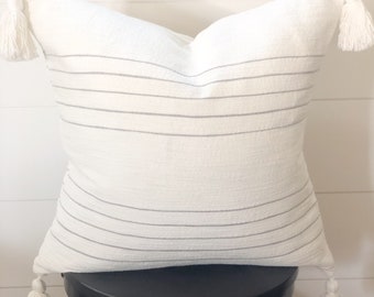 Gray Stripe Pillow | Etsy