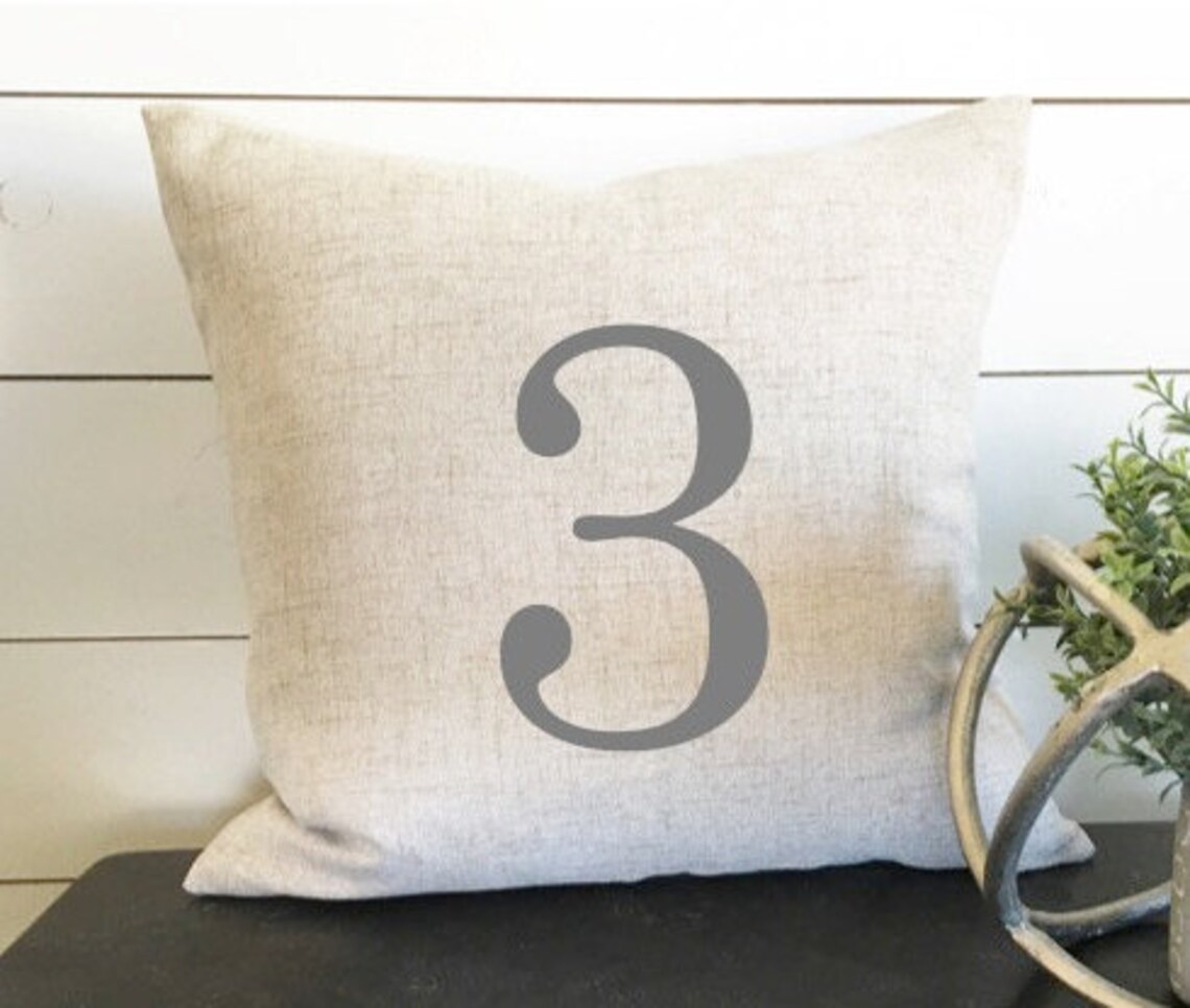 Custom Number Pillow 18 X 18 Pillow Cover - Etsy