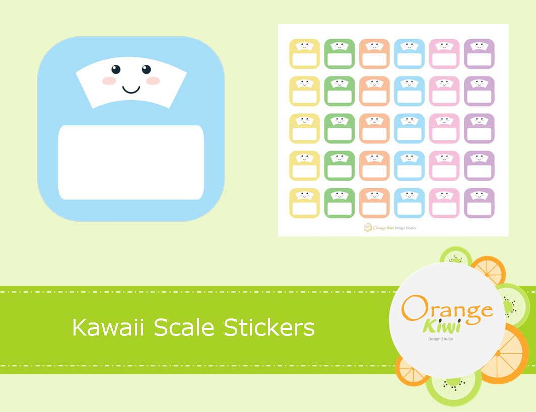 Kawaii Scale Planner Stickers Scale Stickers Weigh In | Etsy