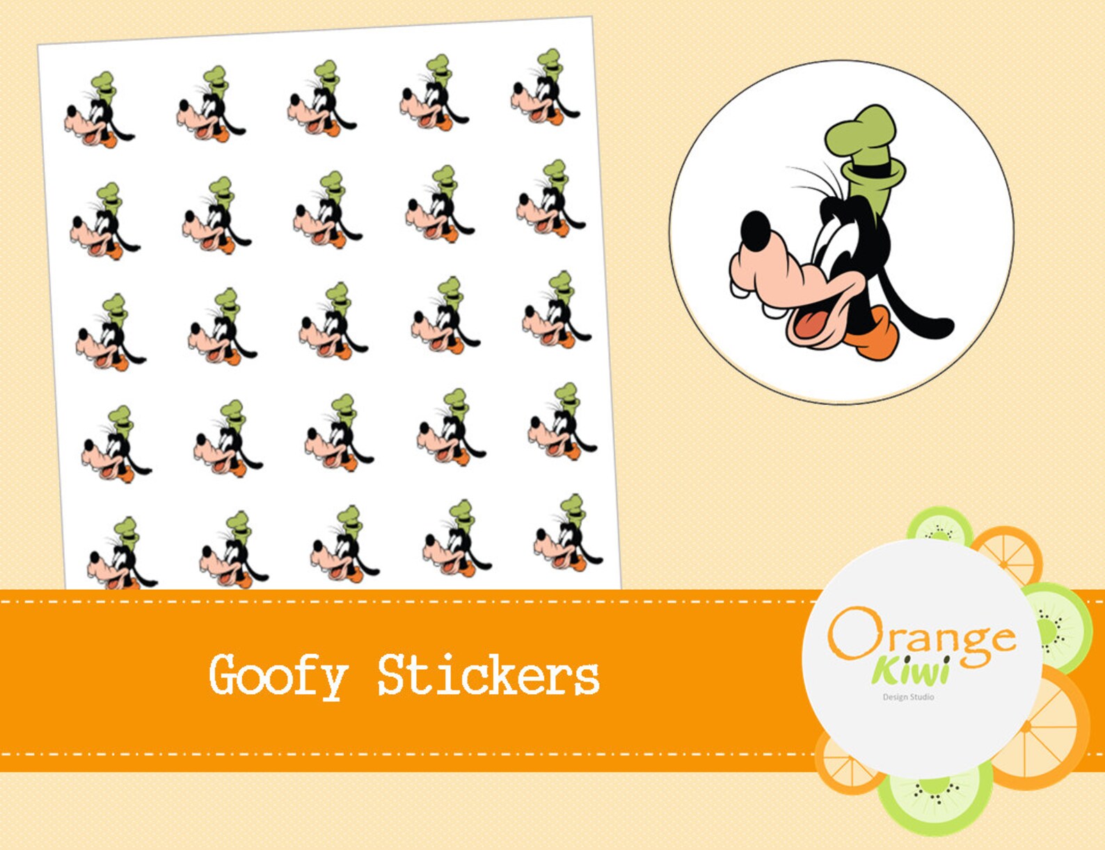 Goofy Stickers Disney Birthday Stickers Cupcake Toppers | Etsy