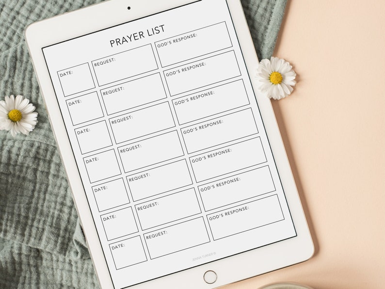Prayer List Notes - Digital & Printable - Letter, A4, A5 - Goodnotes ...