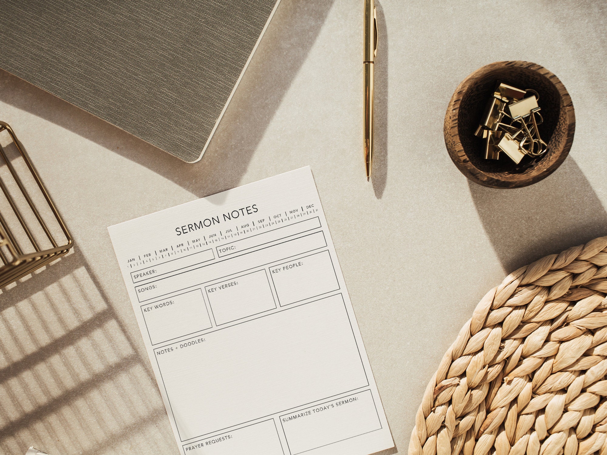 Church Sermon Notes - Digital & Printable - Letter, A4, A5 - Goodnotes ...