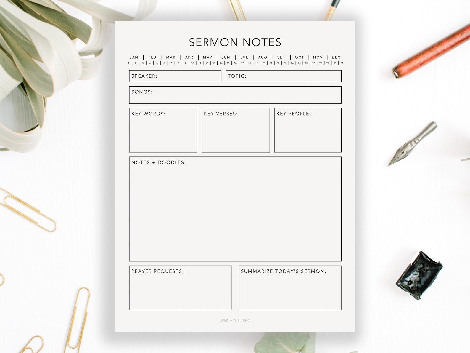 Church Sermon Notes - Digital & Printable - Letter, A4, A5 - Goodnotes ...