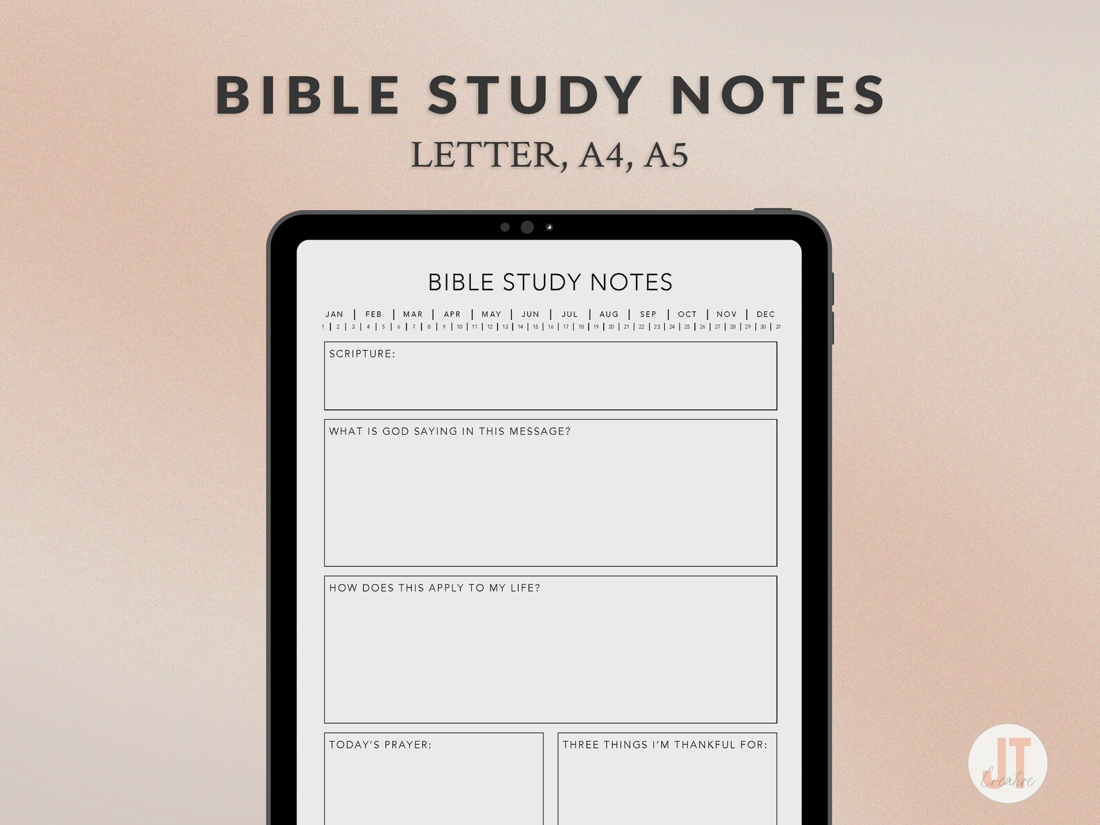 Bible Study Notes - Digital & Printable - Letter, A4, A5 - Goodnotes ...