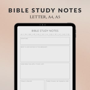Bible Study Notes - Digital & Printable - Letter, A4, A5 - Goodnotes ...