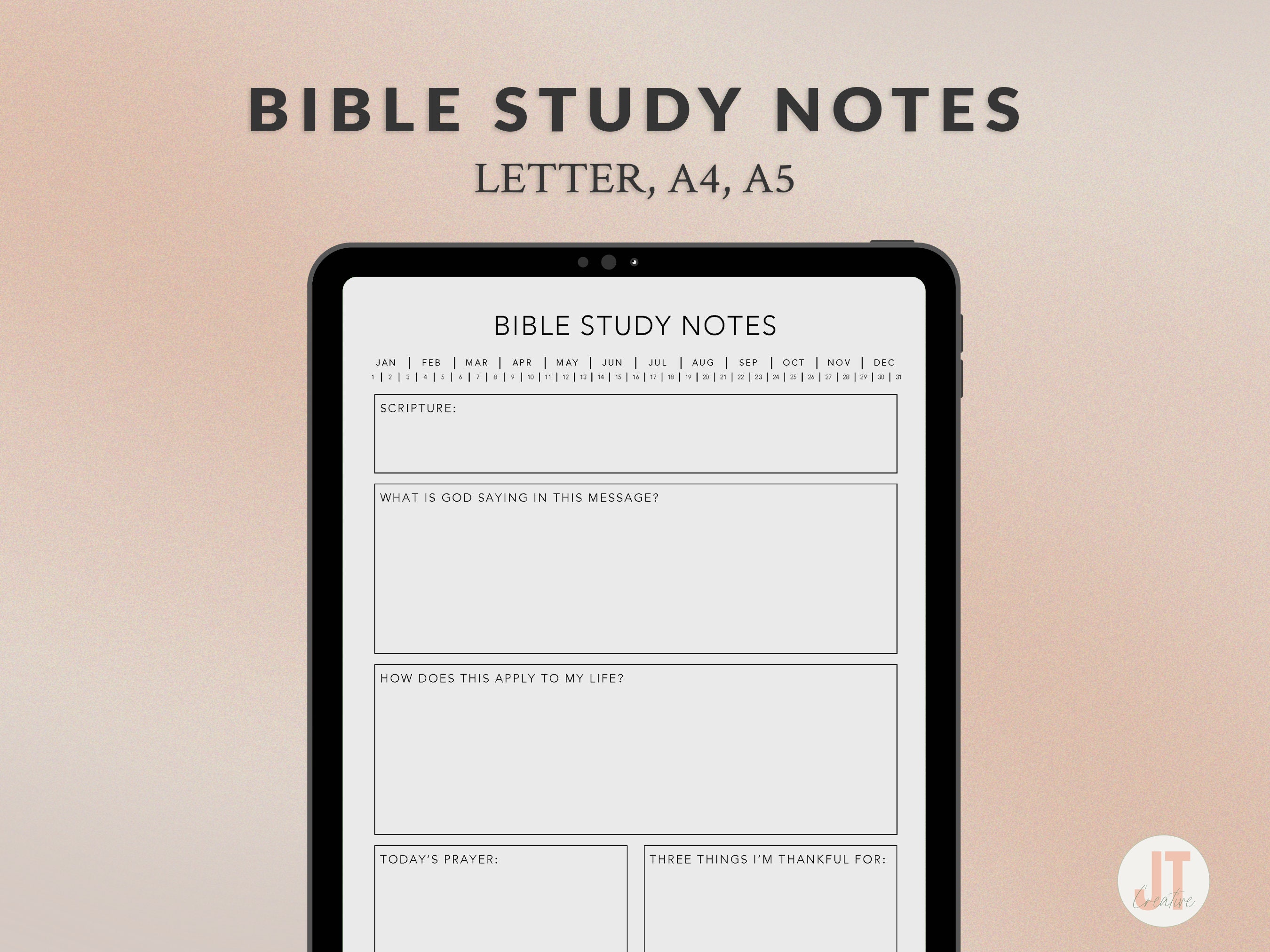 Bible Study Notes - Digital & Printable - Letter, A4, A5 - Goodnotes ...