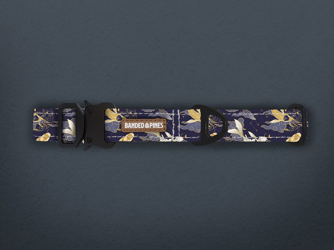 CELESTIAL KOI Fish Gold Asia Japanese Clouds Ocean Adventure Dog Collar ...