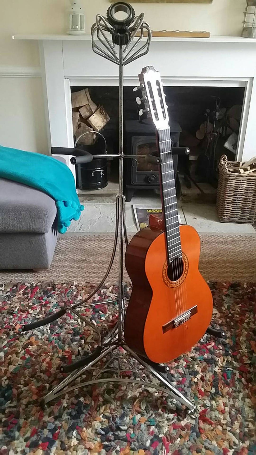 Guitar Stand. Twin Guitar, Gothic Spiders Web. Musicians Gift. Bass ...