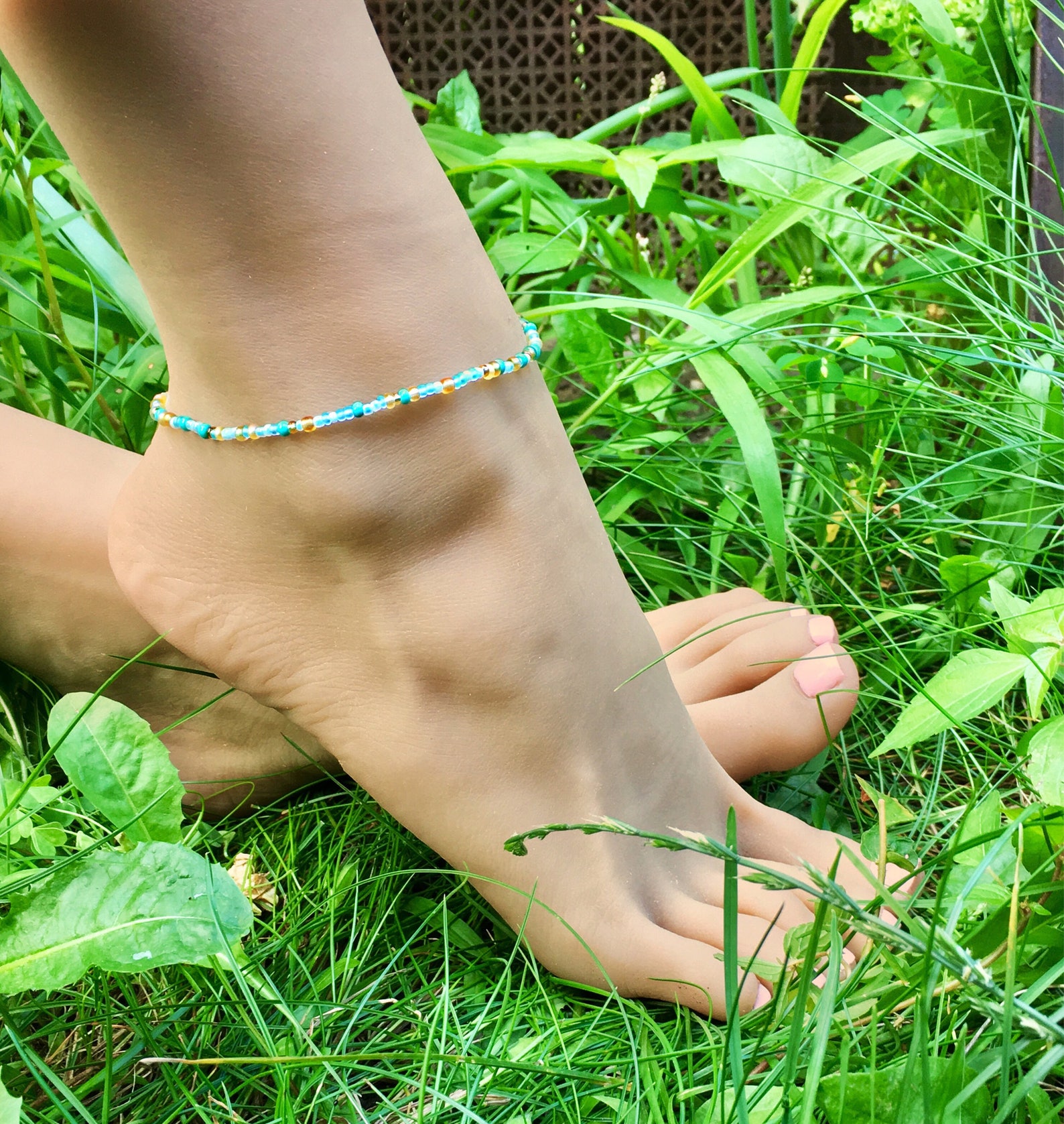 Turquoise Anklet Ankle Bracelet Foot Bracelet Beaded Etsy