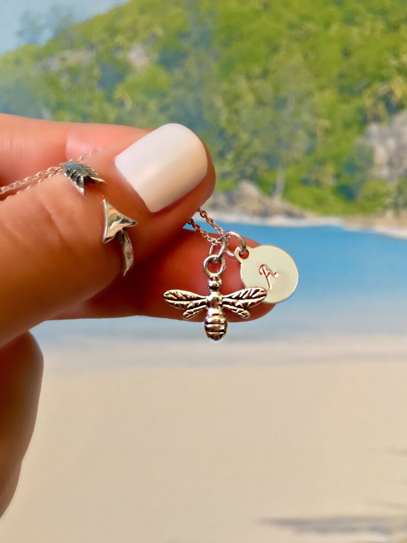 Bee Necklace Sterling Silver Bee Necklace Queen Bee | Etsy