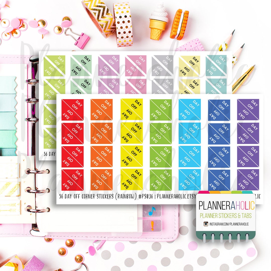 Day Off Stickers, Planner Stickers, Erin Condren Life Planner ECLP ...