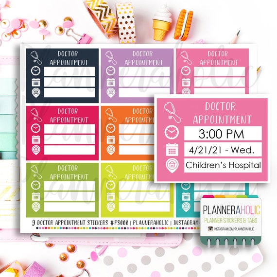 Doctor Appointment Stickers Reminder Stickers Planner | Etsy