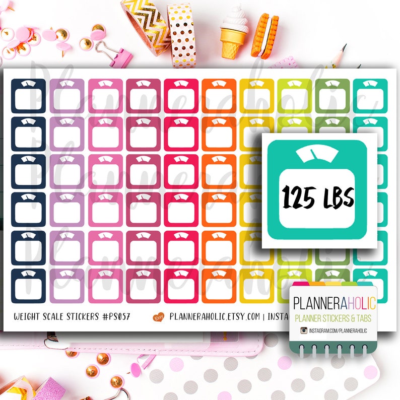 Weight Scale Stickers, Planner Stickers, the Happy Planner Stickers ...