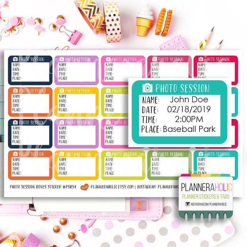 Photo Session Planner Stickers Photographer Planner Erin - Etsy