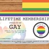 GAY Lifetime Membership Card - Gay Pride Card - LGBT Identity Card ...