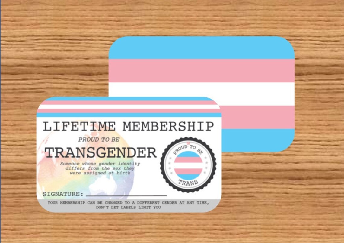 TRANSGENDER Lifetime Membership Card Gay Pride Card LGBT | Etsy