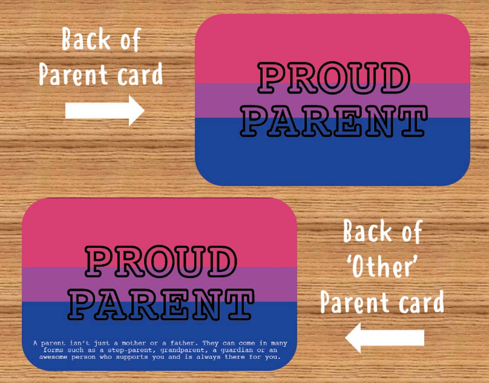 BISEXUAL Proud Parent/partner/sibling/friend Lifetime Membership Card ...