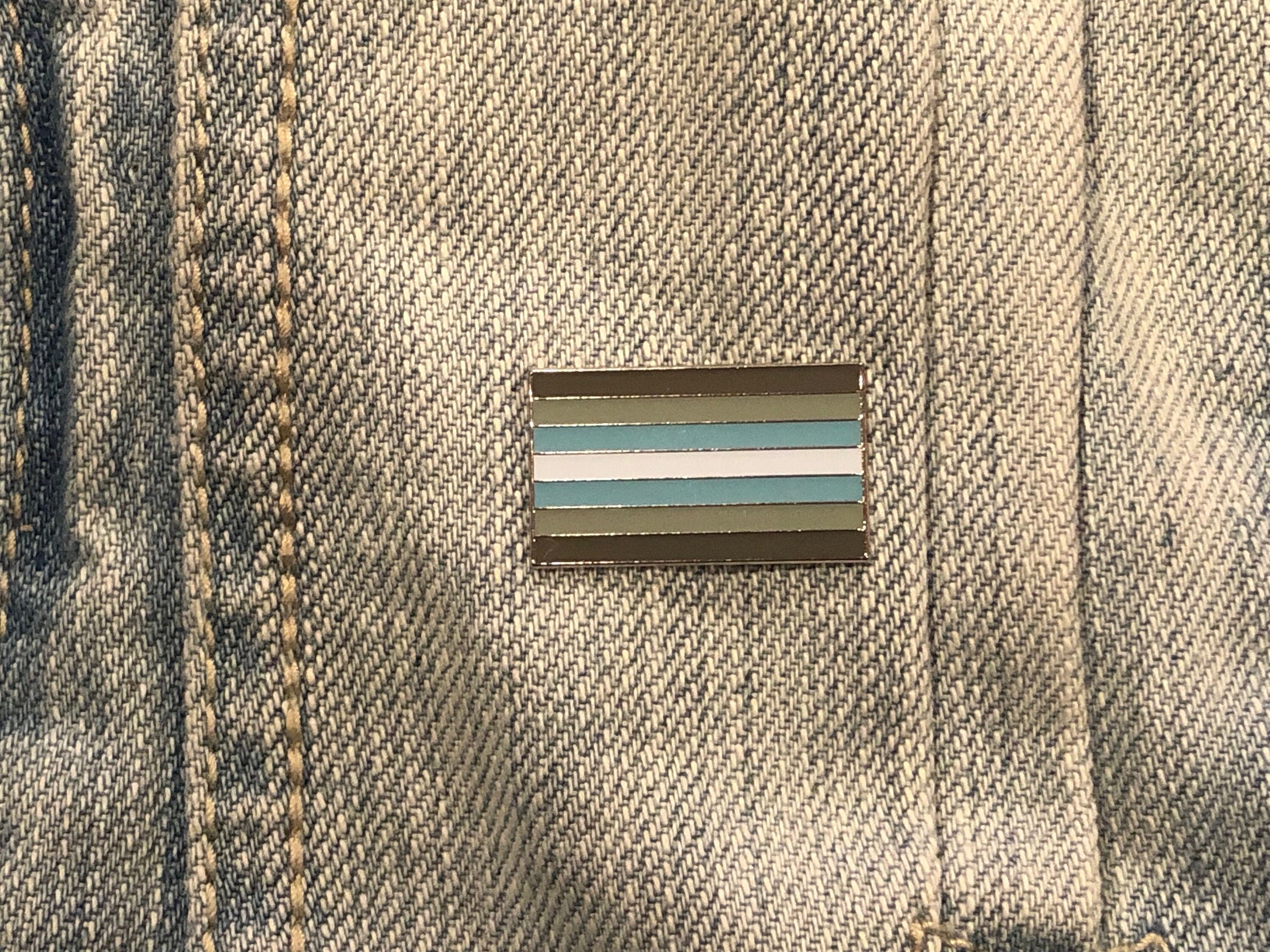 DEMIBOY FLAG rectangle enamel pin brooch label pin LGBT | Etsy