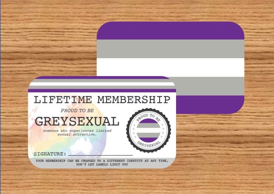 GREYSEXUAL Lifetime Membership Card - Gay Pride Card - LGBT Identity ...