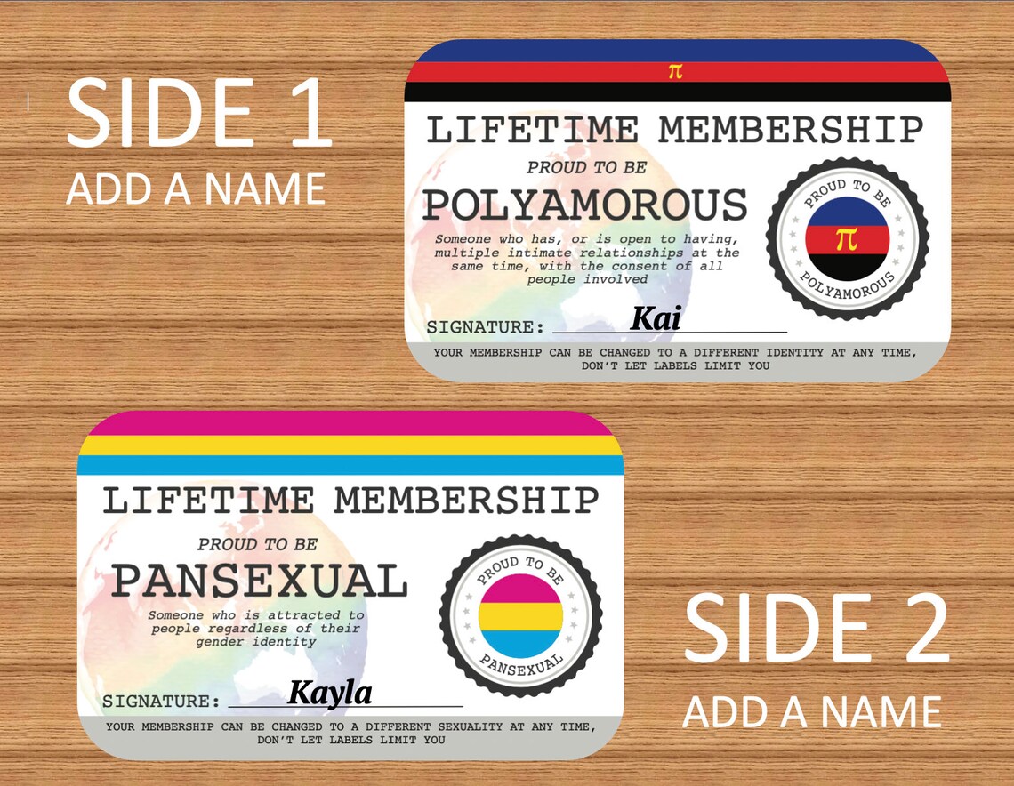 Double Sided Identity LGBTQIA Lifetime Membership Card Gay - Etsy