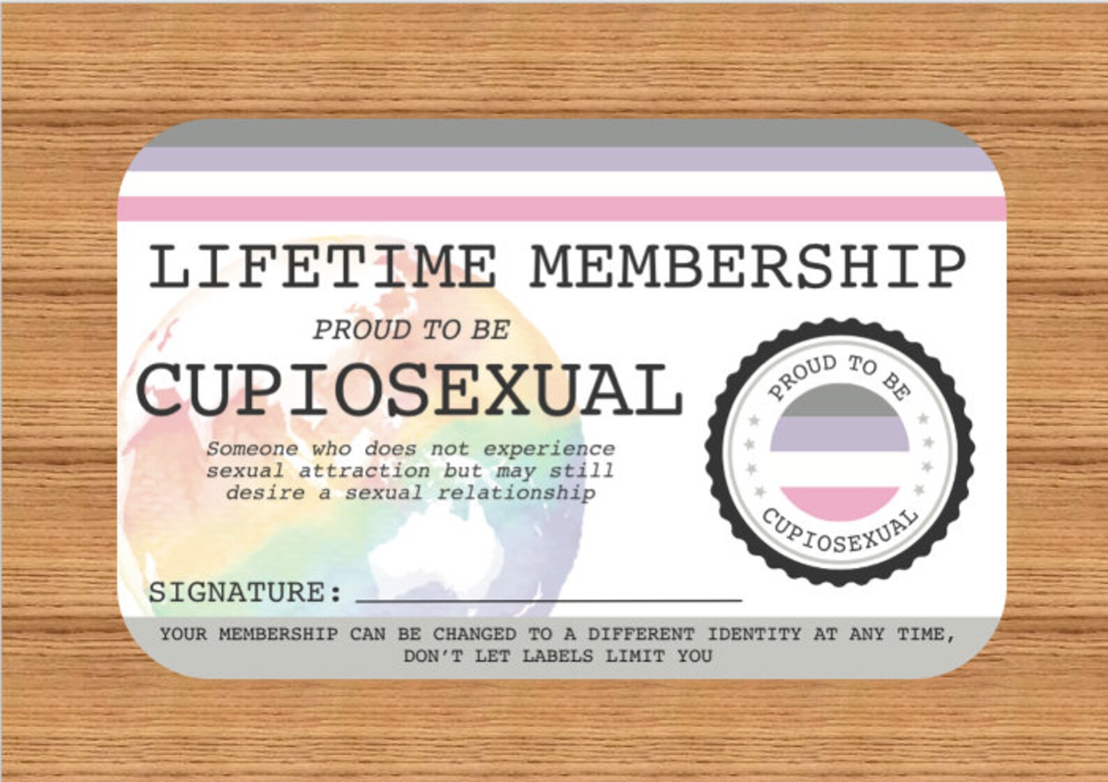 CUPIOSEXUAL Lifetime Membership Card Gay Pride Card LGBT | Etsy