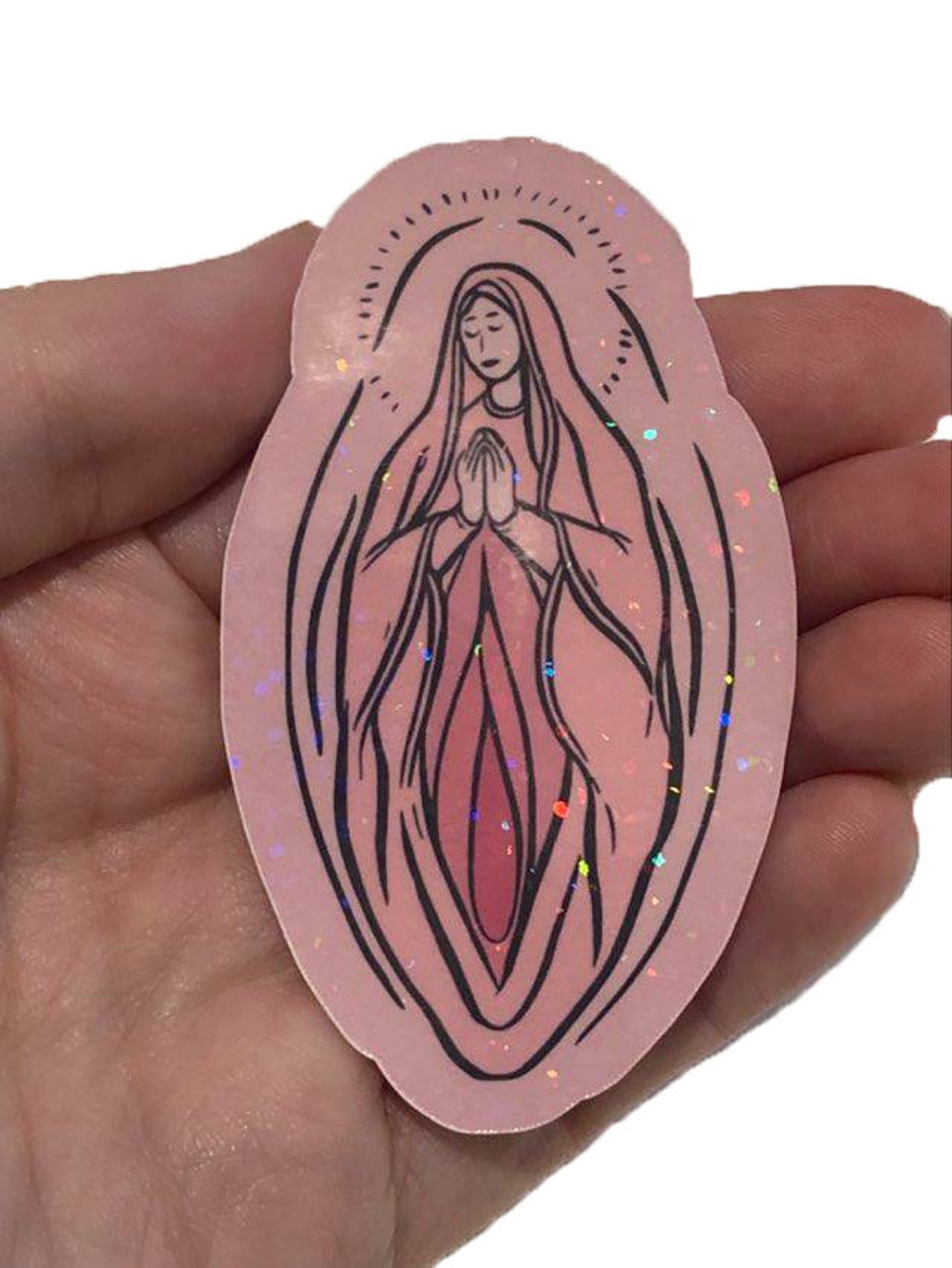 Vulva Art Mary Holographic Glitter Sticker Lady Parts Etsy