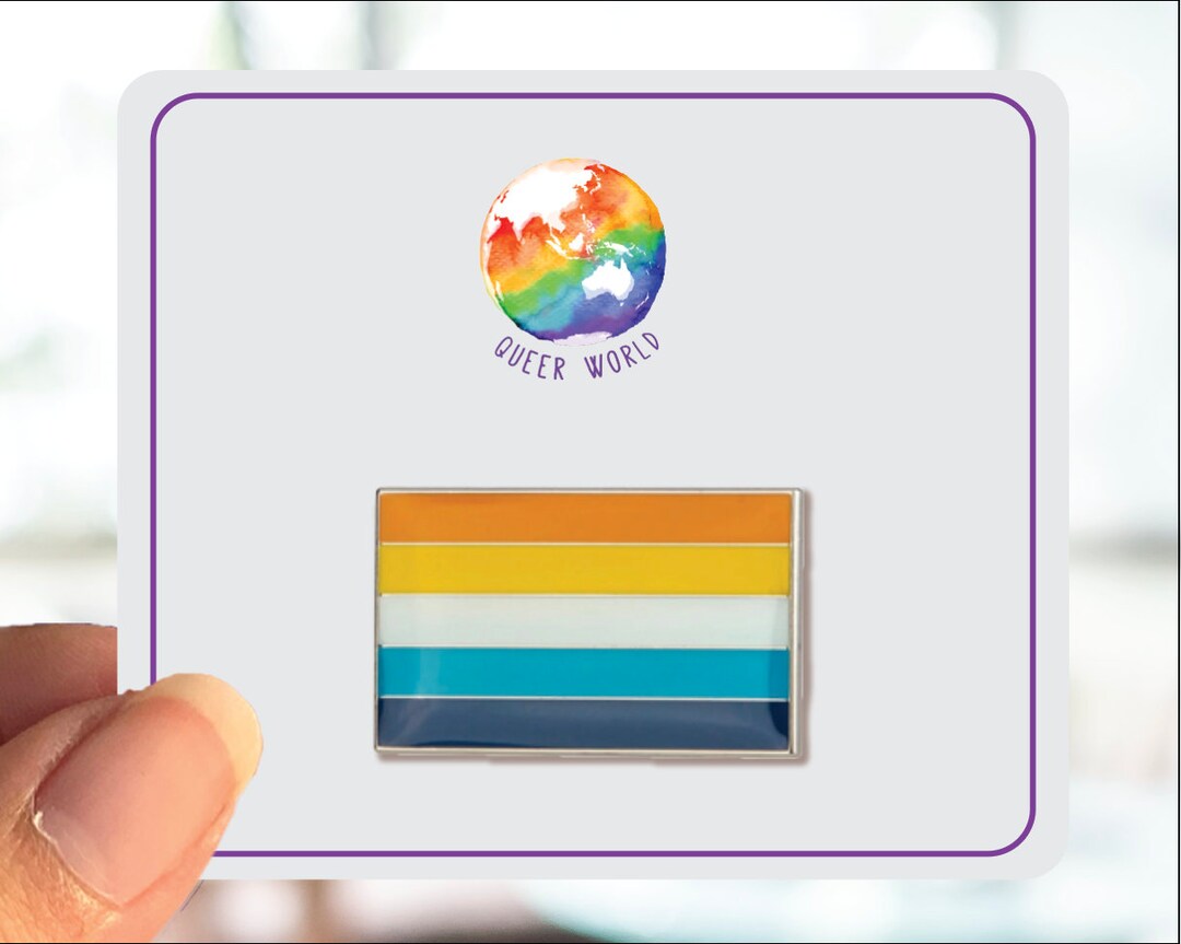 AROACE Flag Rectangle Enamel Pin - Brooch - Label Pin - LGBT Gift ...