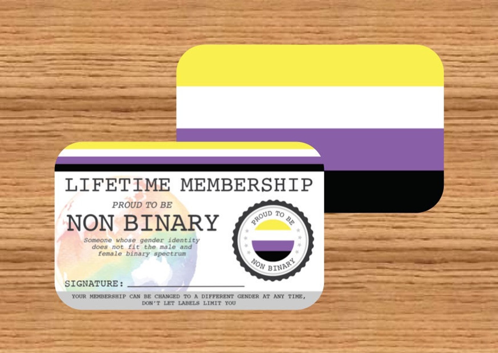NON BINARY Lifetime Membership Card Gay Pride Card LGBT - Etsy Canada