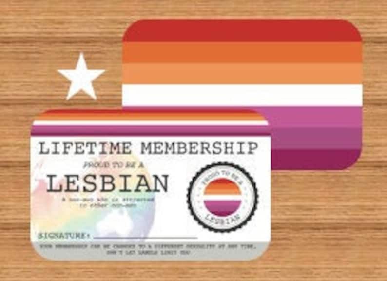 N0N-MAN LESBIAN Lifetime Membership Card Gay Pride Card - Etsy Ireland