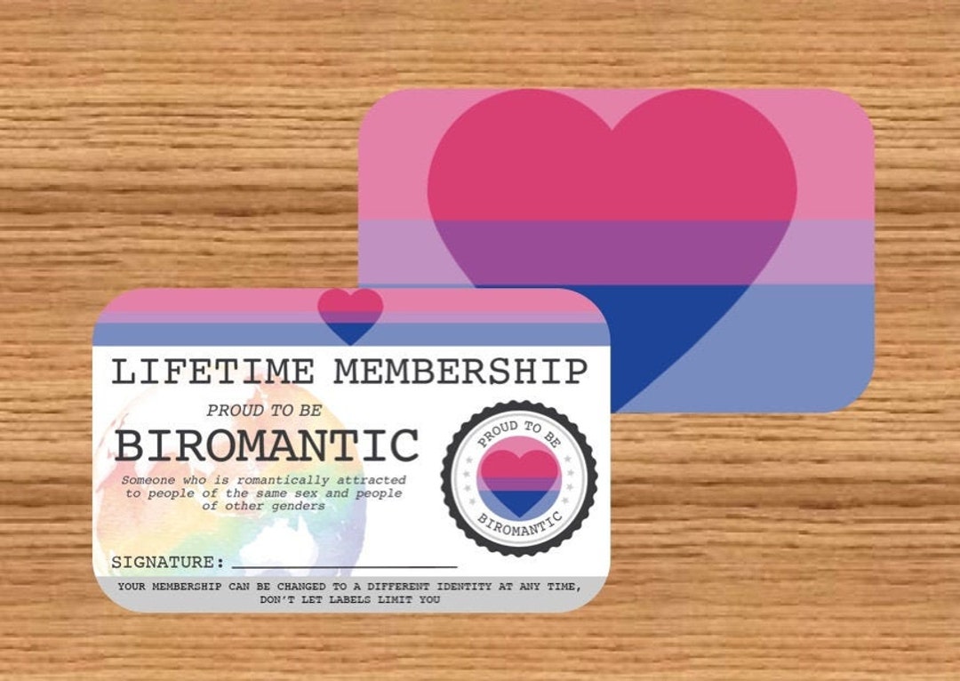 BIROMANTIC Lifetime Membership Card - Gay Pride Card - LGBT Identity ...