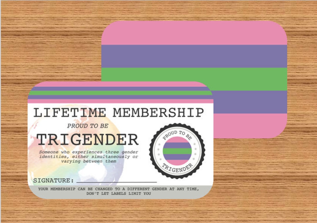 TRIGENDER Lifetime Membership Card - Gay Pride Card - LGBT Identity ...