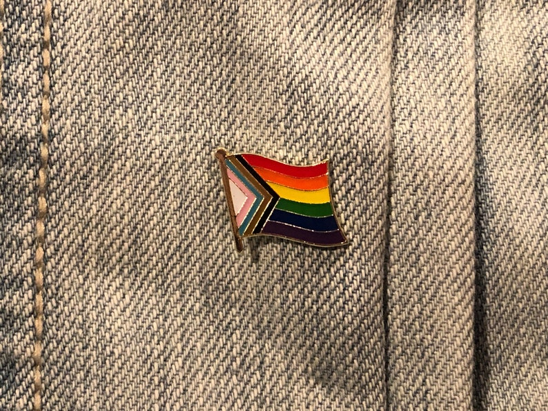 FLYING LGBT FLAGS Rectangle Enamel Pin Small Brooch Label - Etsy