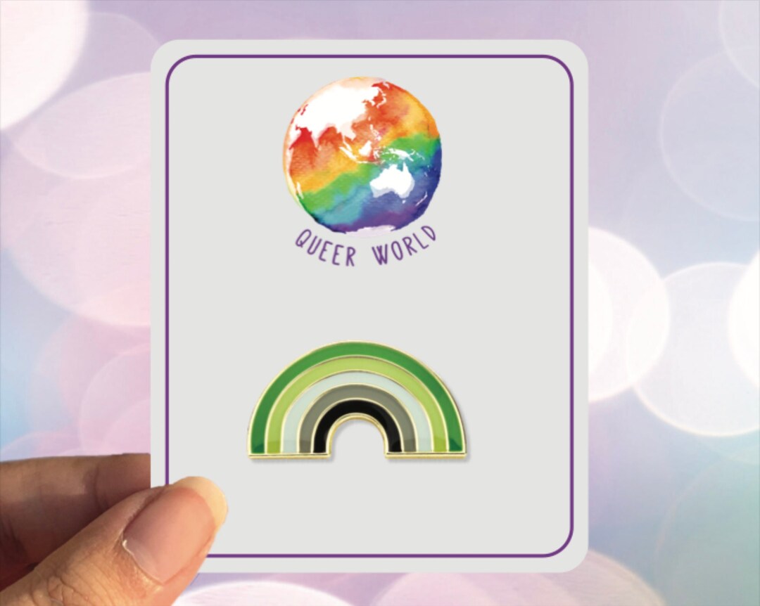 AROMANTIC Rainbow Shaped Enamel Pin - Brooch - Label Pin - LGBT Gift ...