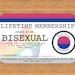 BISEXUAL Gay Pride Identity Card - Lifetime Membership Card - LGBT ...