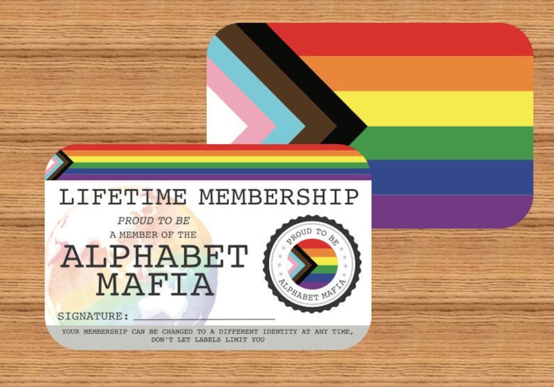 ALPHABET MAFIA Lifetime Membership Card - Gay Pride Card - LGBT ...